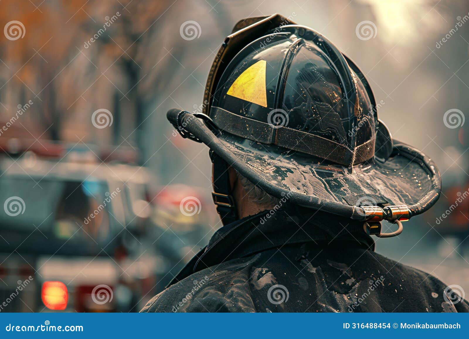 Back Of A Firefighter Confronted With The Extreme Heat And Rapid Spread ...