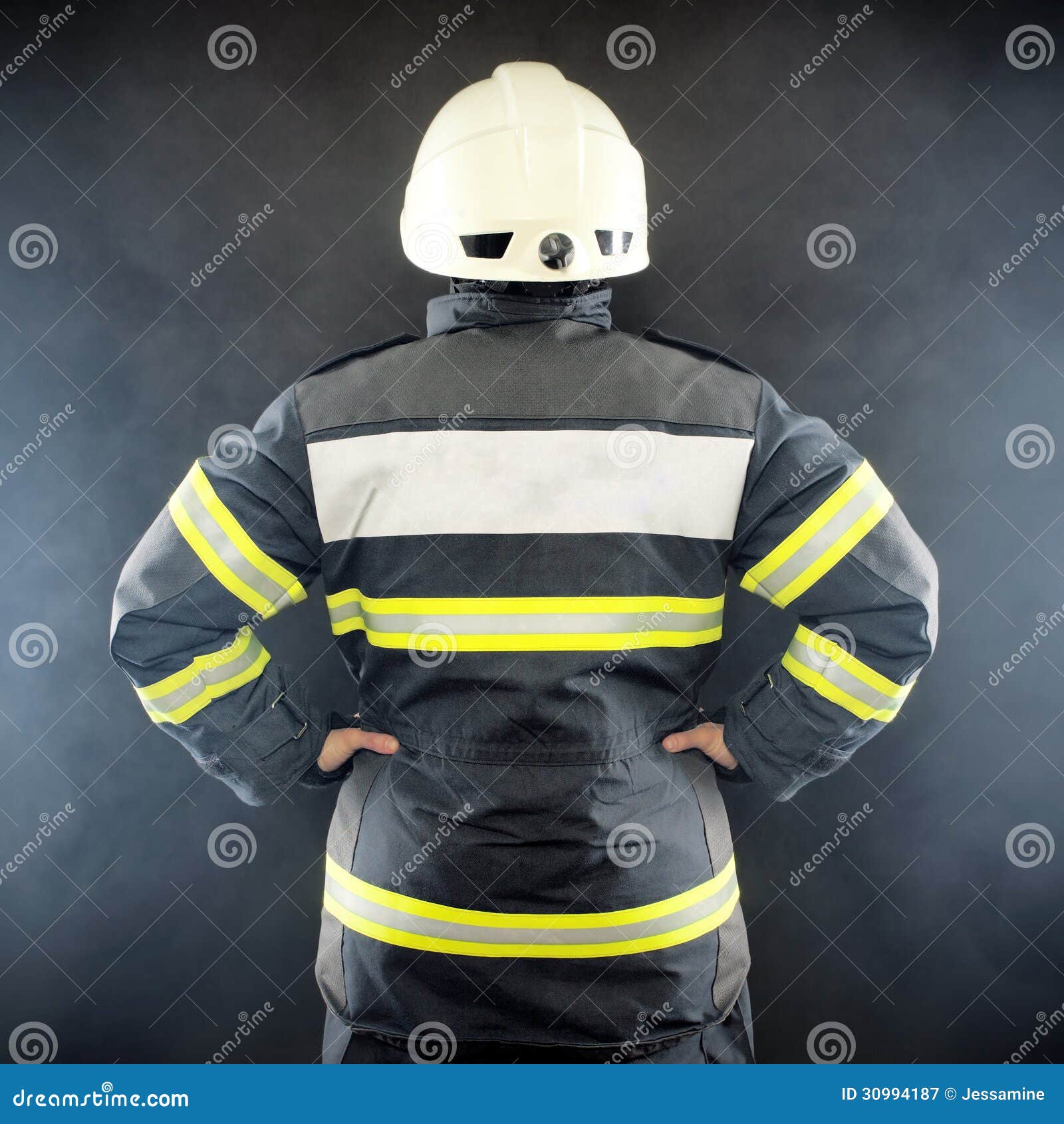 Back view of a fireman stock image. Image of alarm, taker - 30994187