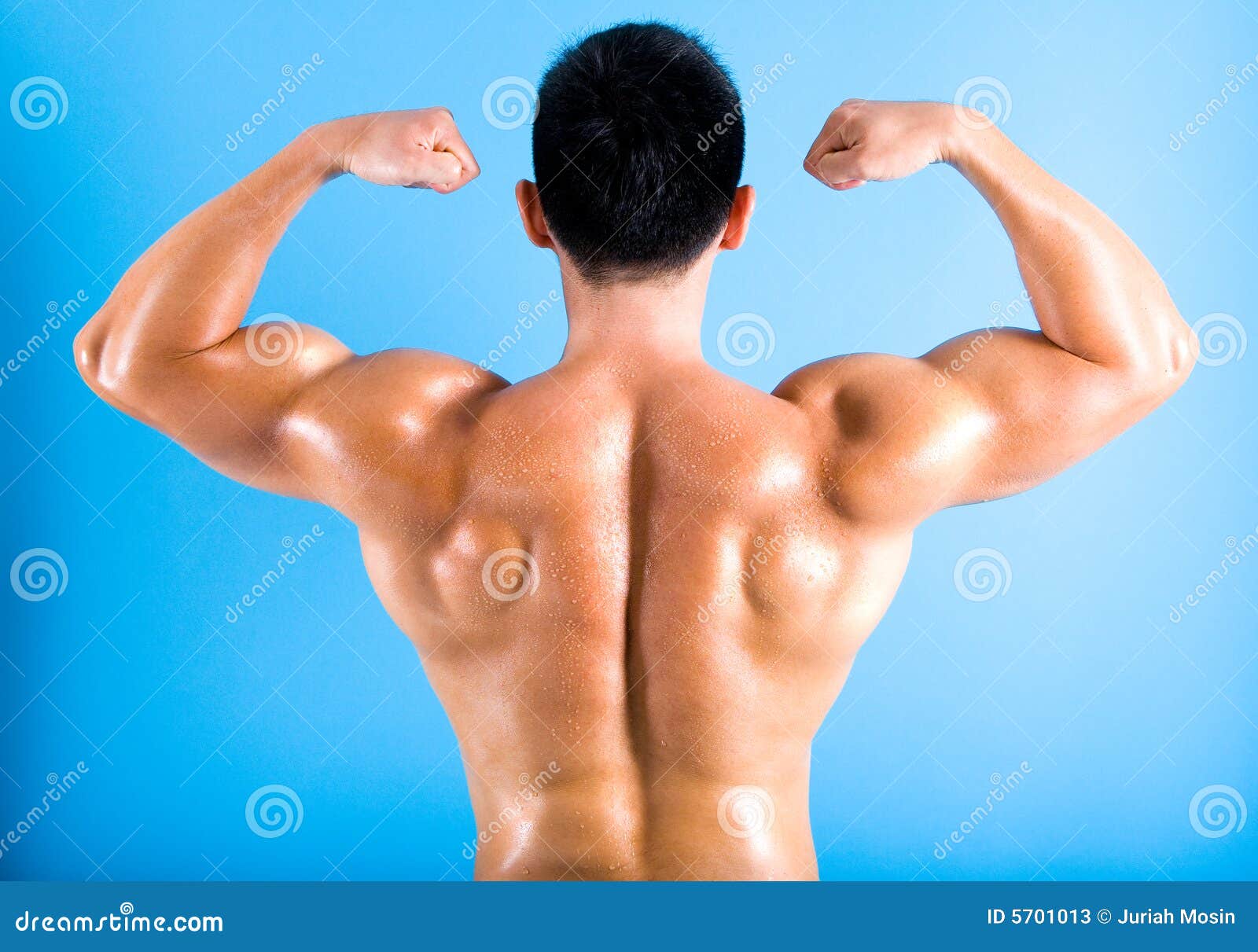 Back View of Fit Bodybuilder Stock Image - Image of tanned, masculine ...