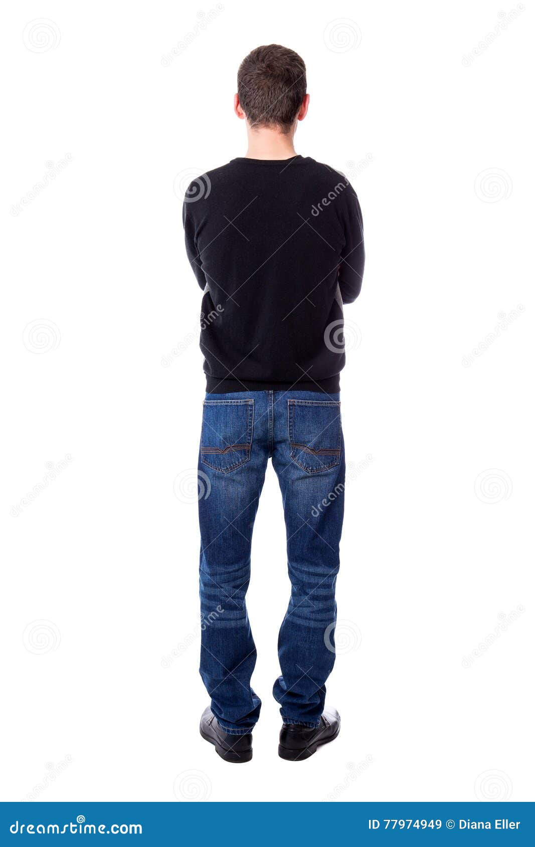 Back View of Full Length Man Isolated on White Stock Image - Image of ...