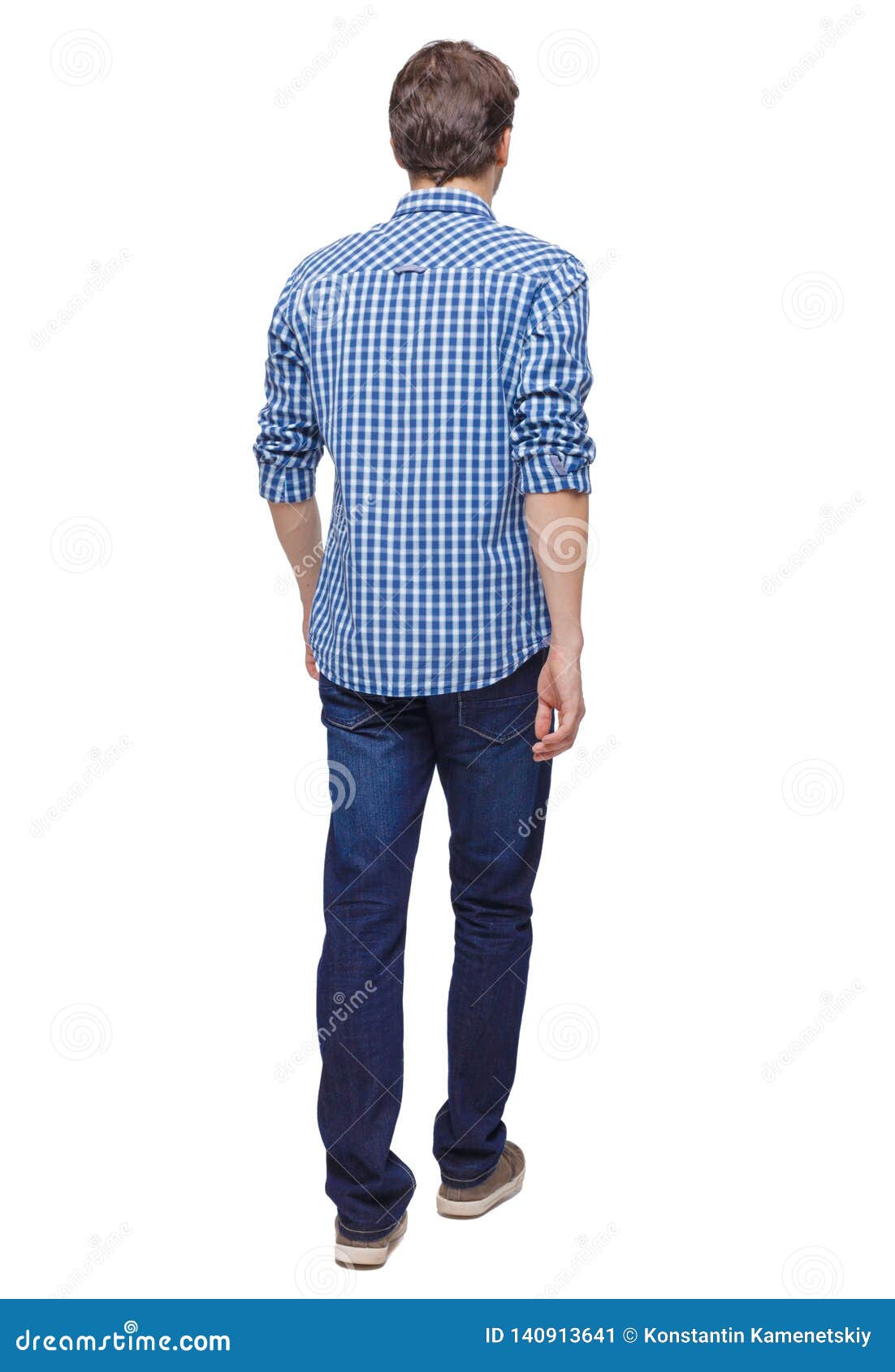 Back View of Going Handsome Man Stock Image - Image of isolated ...