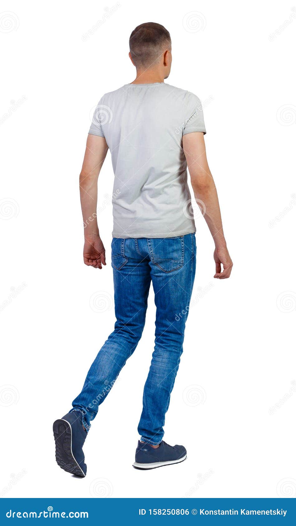 Back View of Going Handsome Man Stock Photo - Image of step, student ...