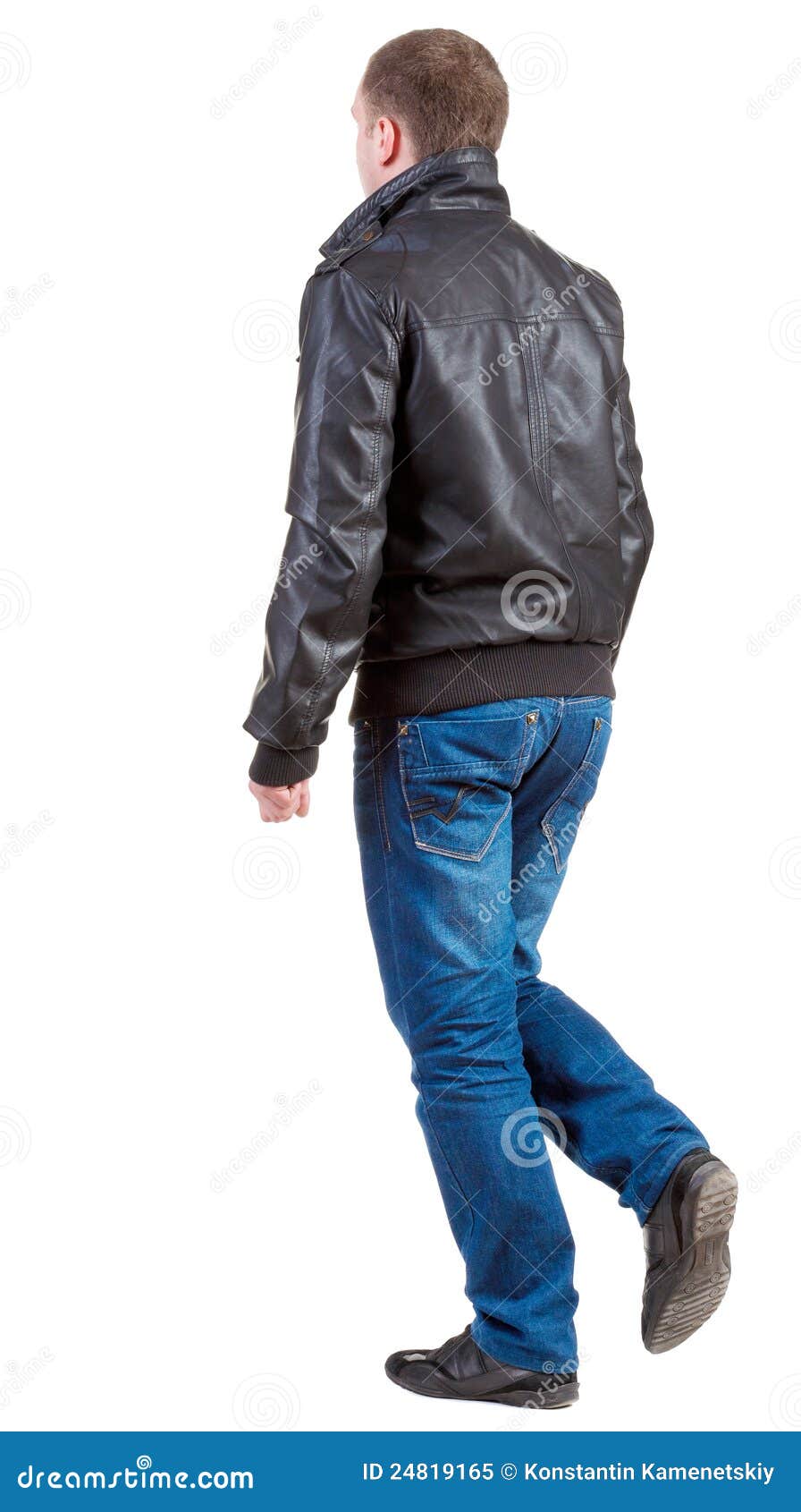 Back View of Going Handsome Man in Jacket Stock Image - Image of ...
