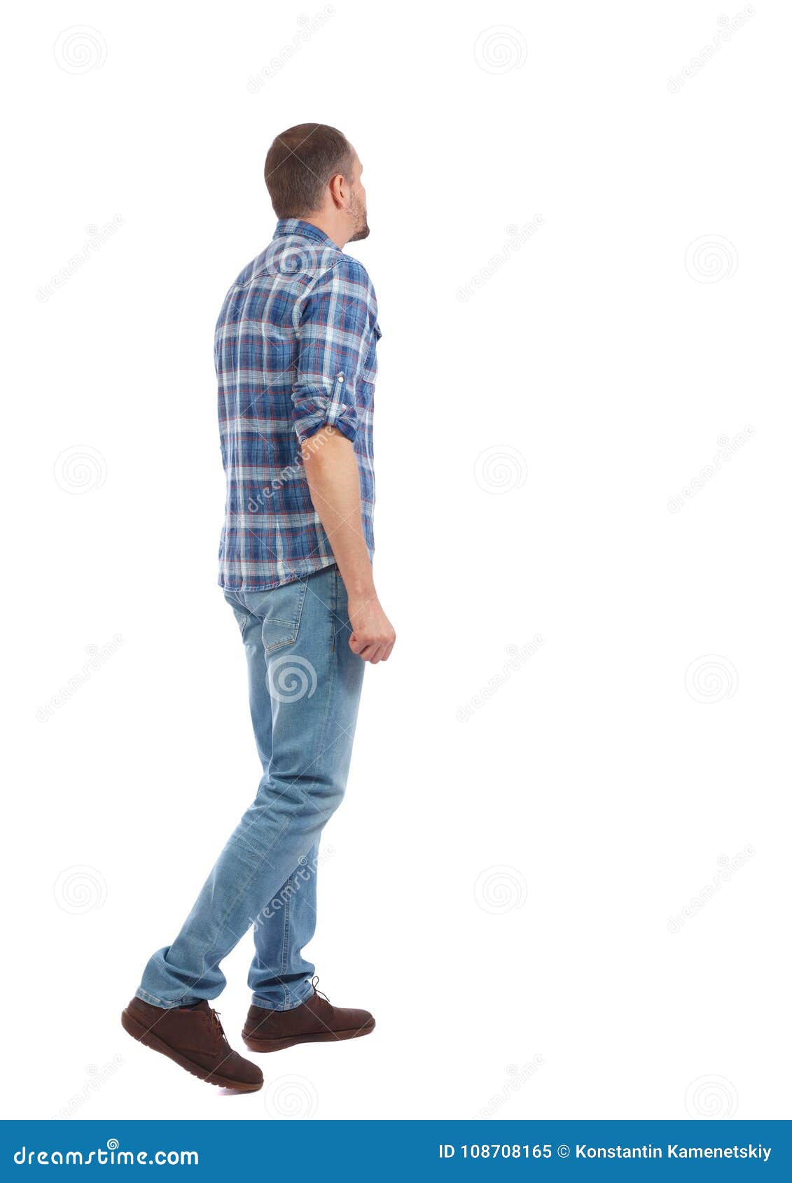 Back View of Going Handsome Man. Walking Young Guy Stock Image - Image ...