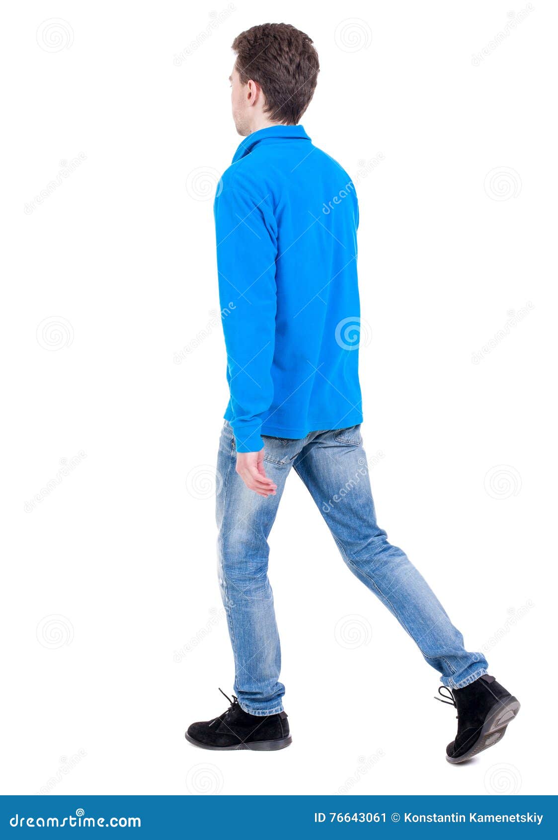 Back View of Going Handsome Man. Walking Young Guy Stock Image - Image ...
