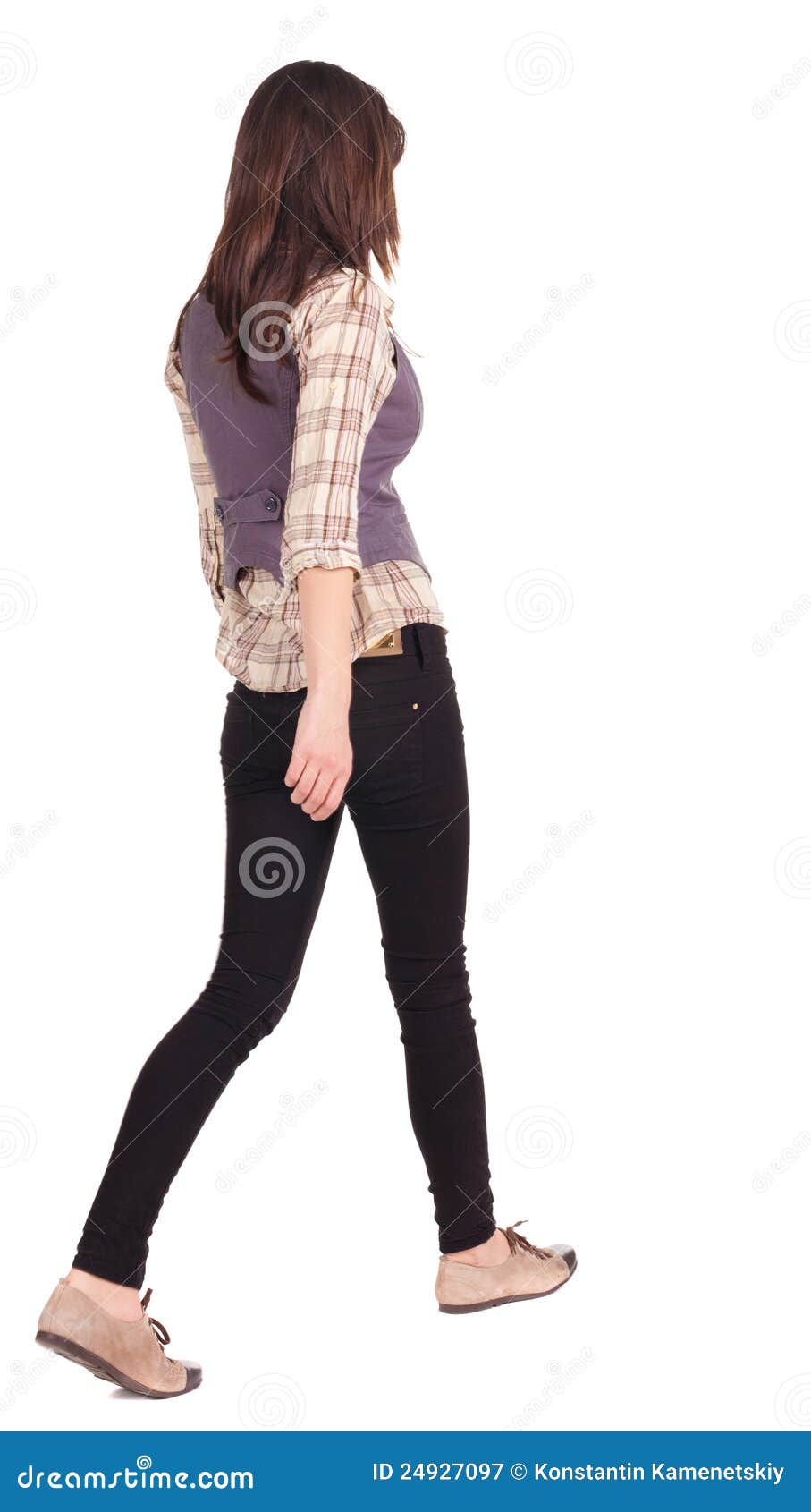Back view of going woman . stock image. Image of beauty - 24927097
