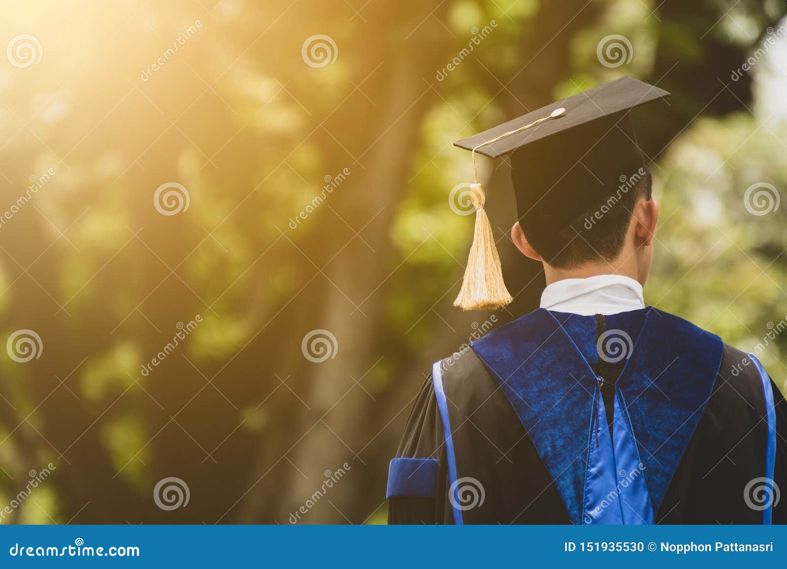 Back View of Graduates during Commencement. Concept Education ...
