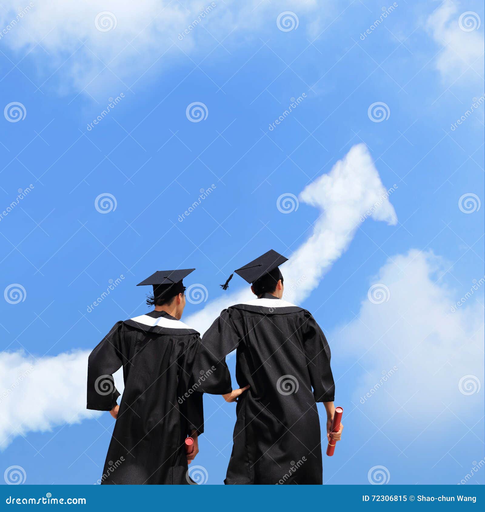 Back View of Graduates Student Stock Image - Image of asia, bachelor ...
