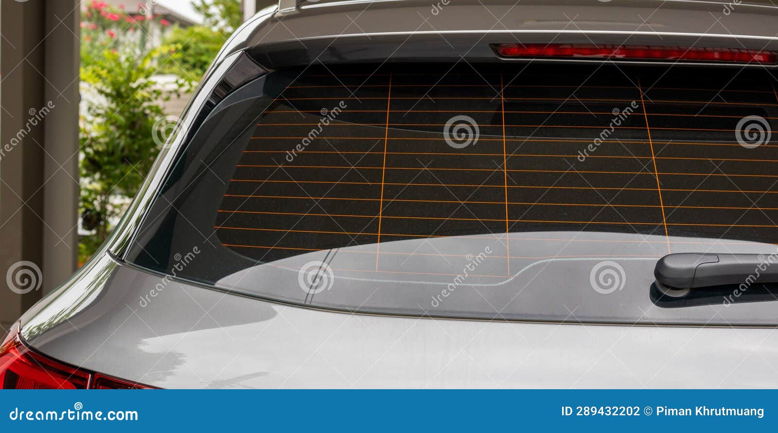 Back View of Gray Car Window for Sticker Mockup Stock Photo - Image of ...