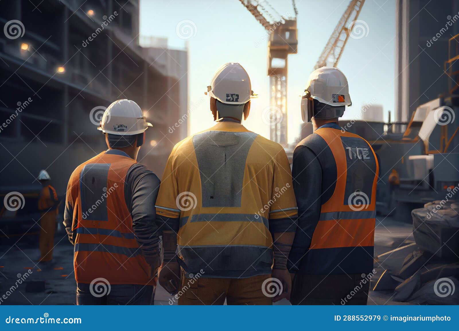 Back View Group of Engineer, Technician and Architect with Safety ...