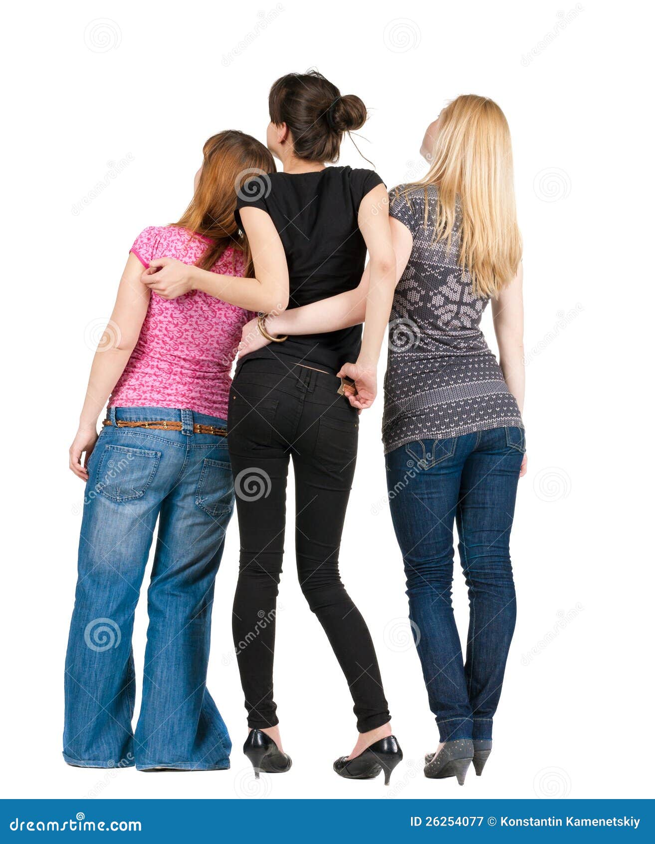 Back View of Group of Happy Women Stock Image - Image of adults, girl ...