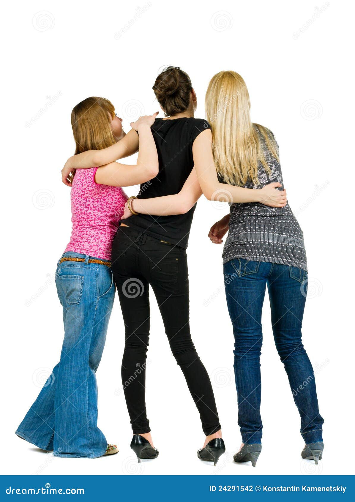 Back View of Group of Happy Young Women Stock Photo - Image of females ...