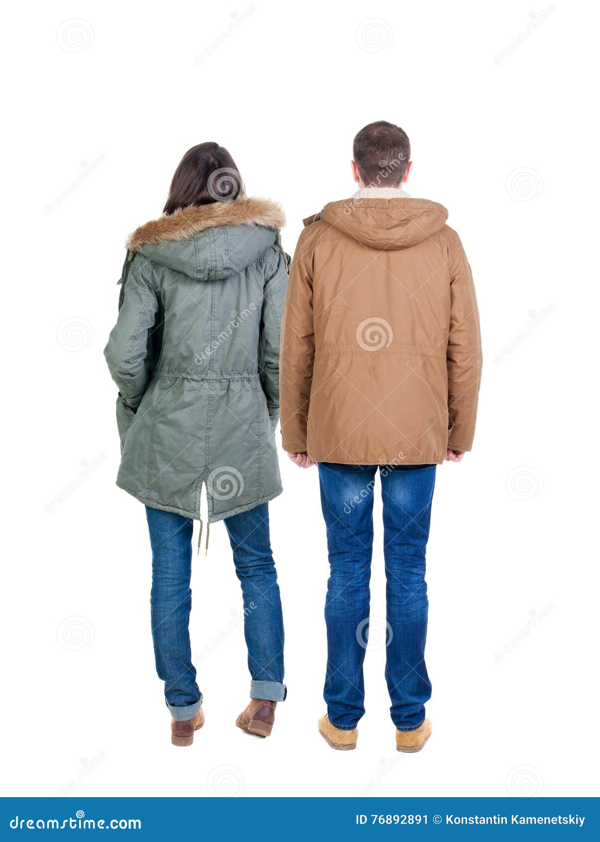 Back View Group of People in Jacket. Stock Image - Image of male, human ...