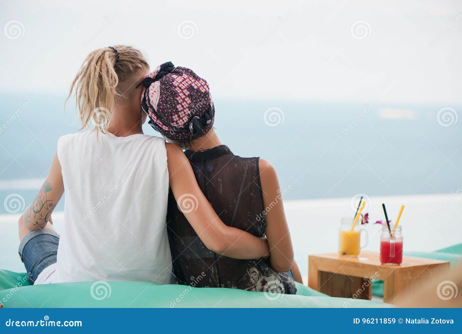 Back View of Happy Couple Higging Stock Image - Image of lesbian, life ...