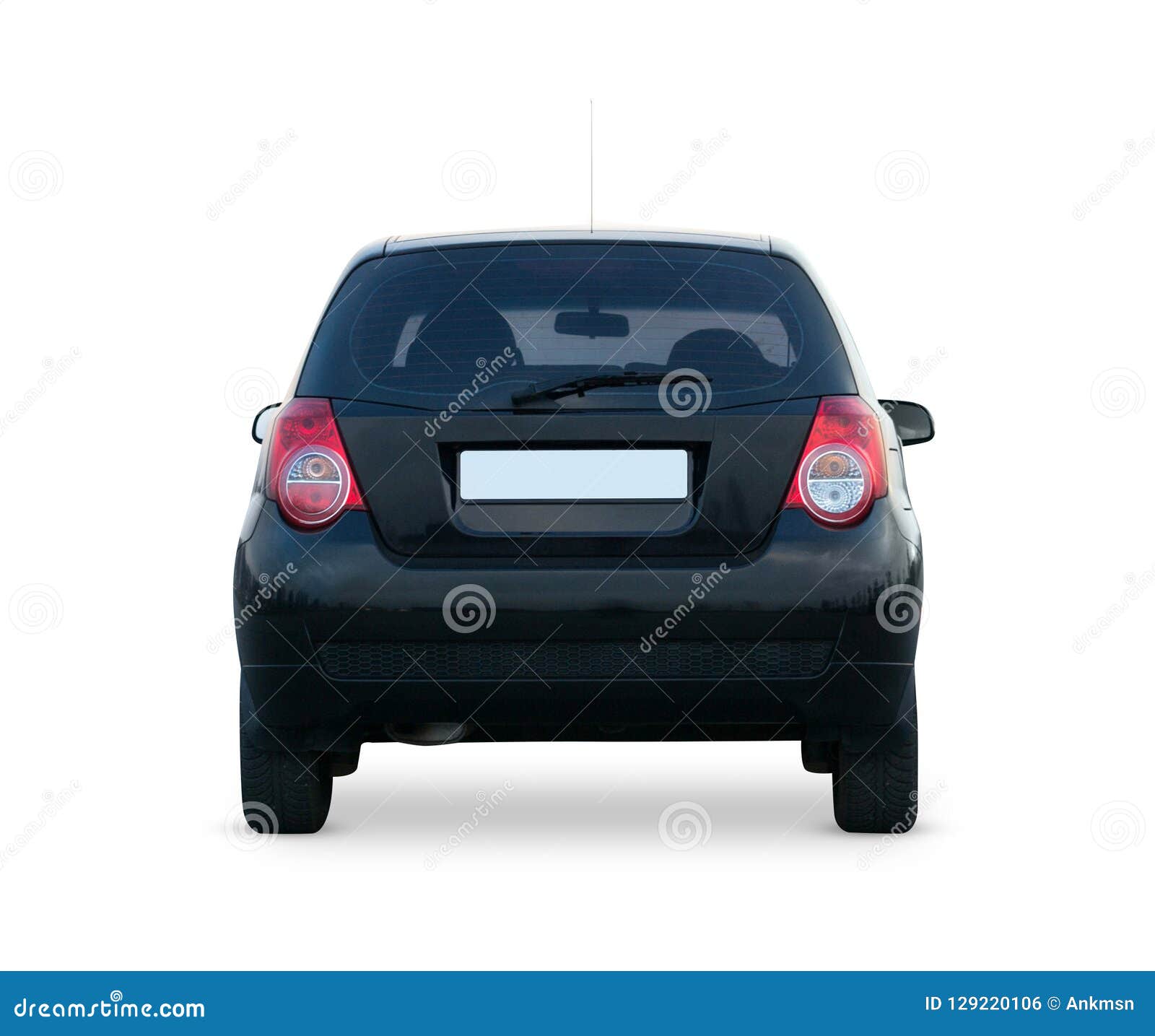 Back View Hatchback Car Isolated on White Background Stock Photo ...