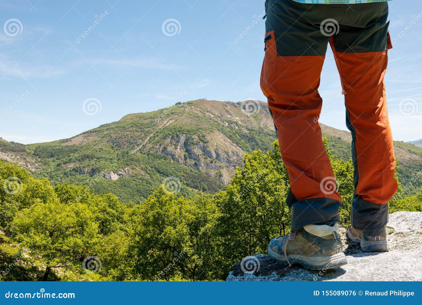 Back View of Hiker Man Watching Mountains Stock Photo - Image of view ...