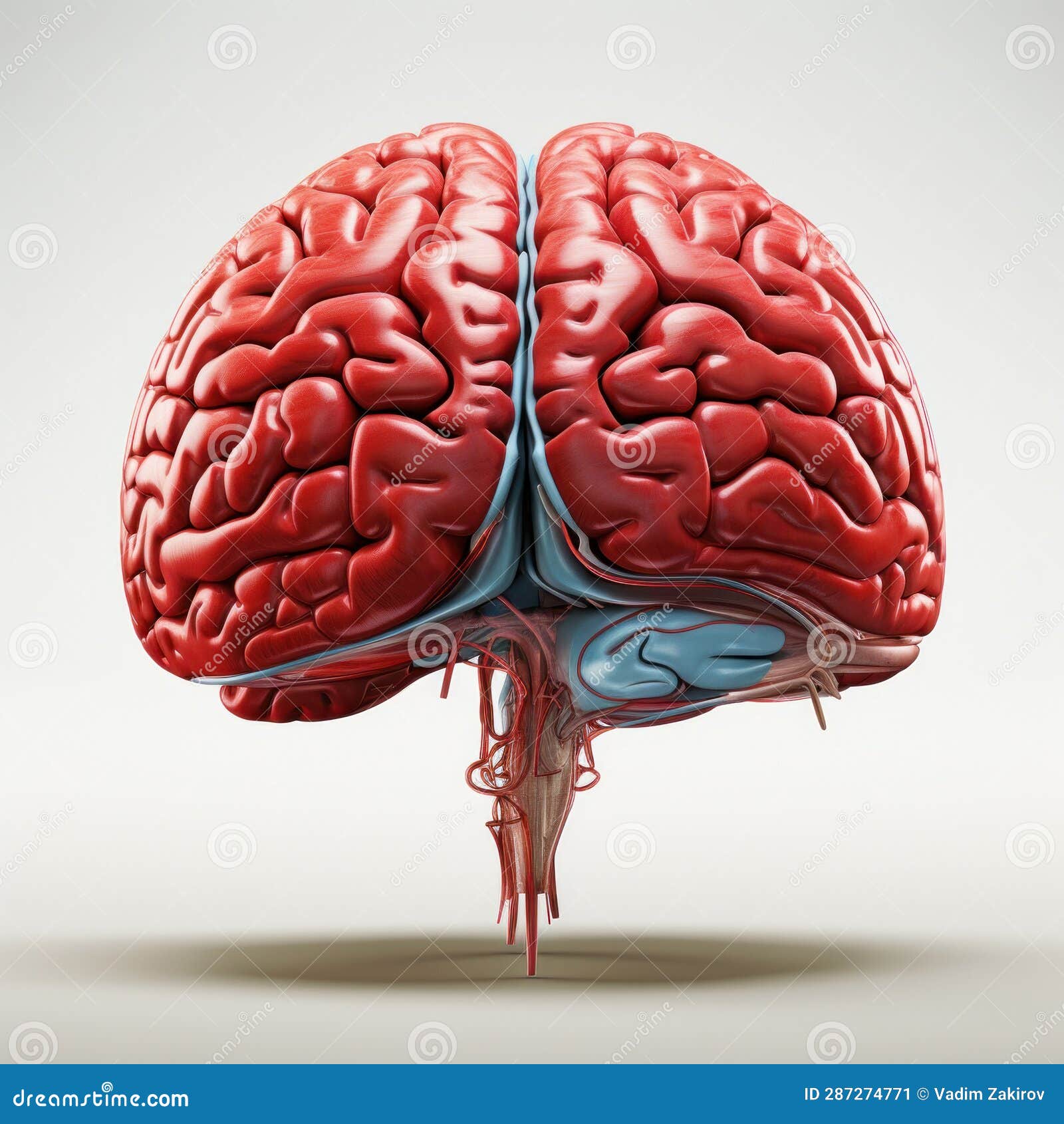 Back View of the Human Brain on White Background Stock Image - Image of ...