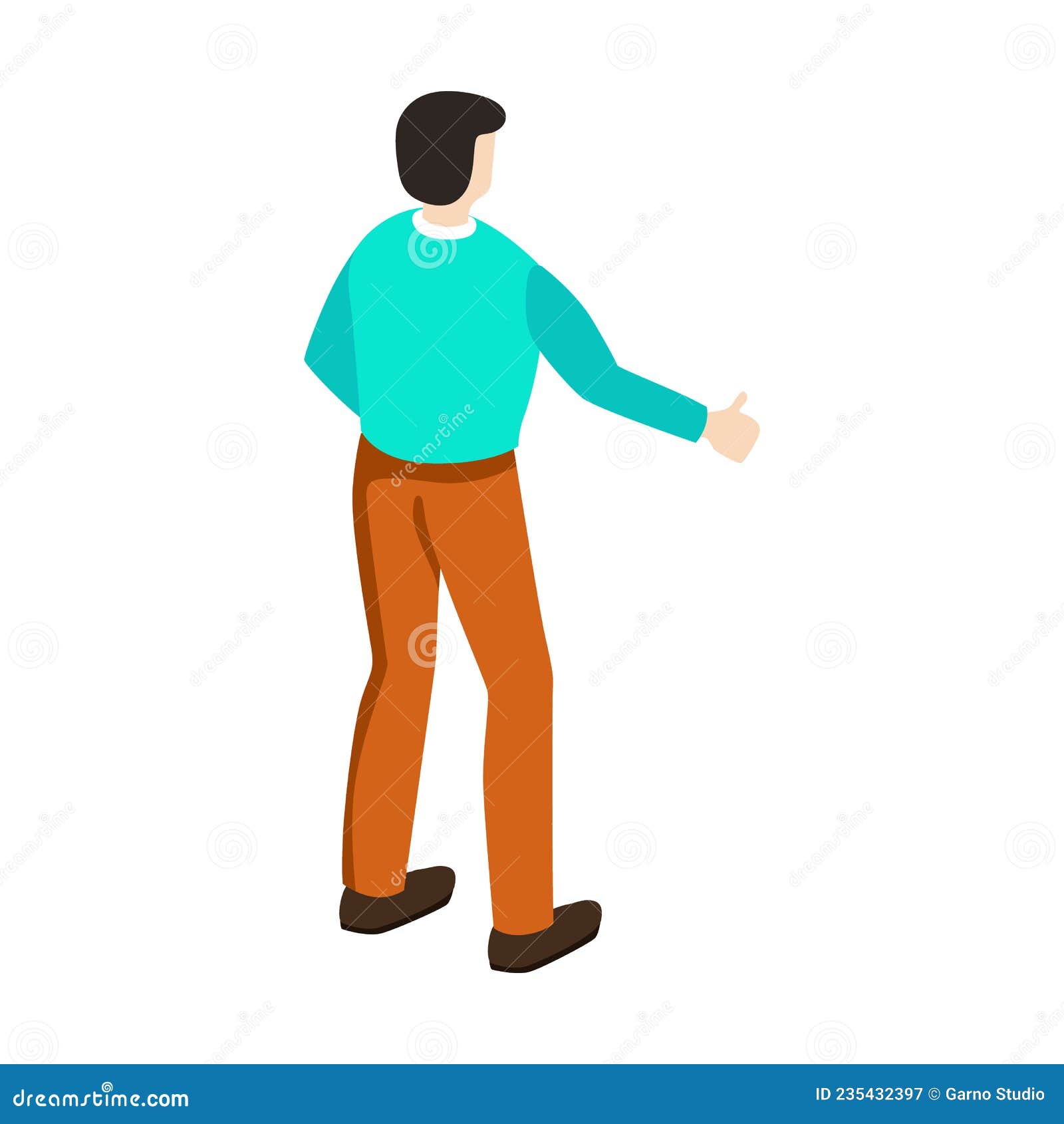 Back View of a Human Standing. Isolated Design Element Stock Vector ...