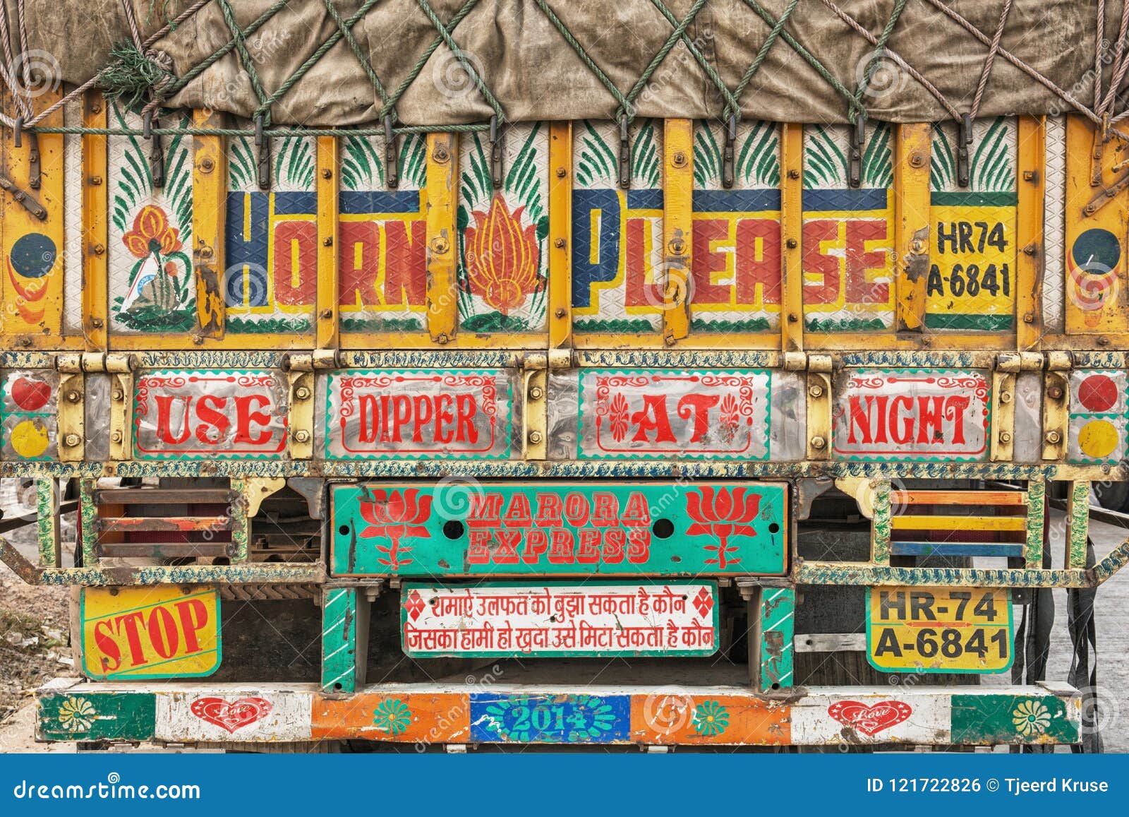 Back view of Indian truck editorial photo. Image of journey - 121722826