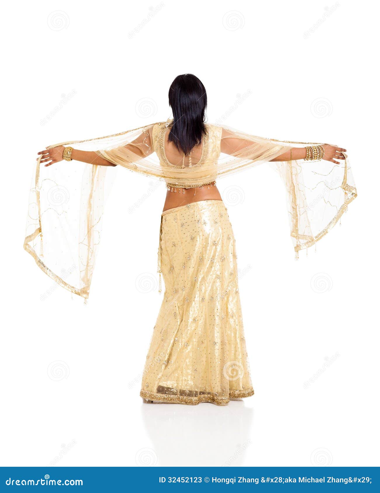 Back View Indian Woman Stock Image Image Of Clothing 32452123