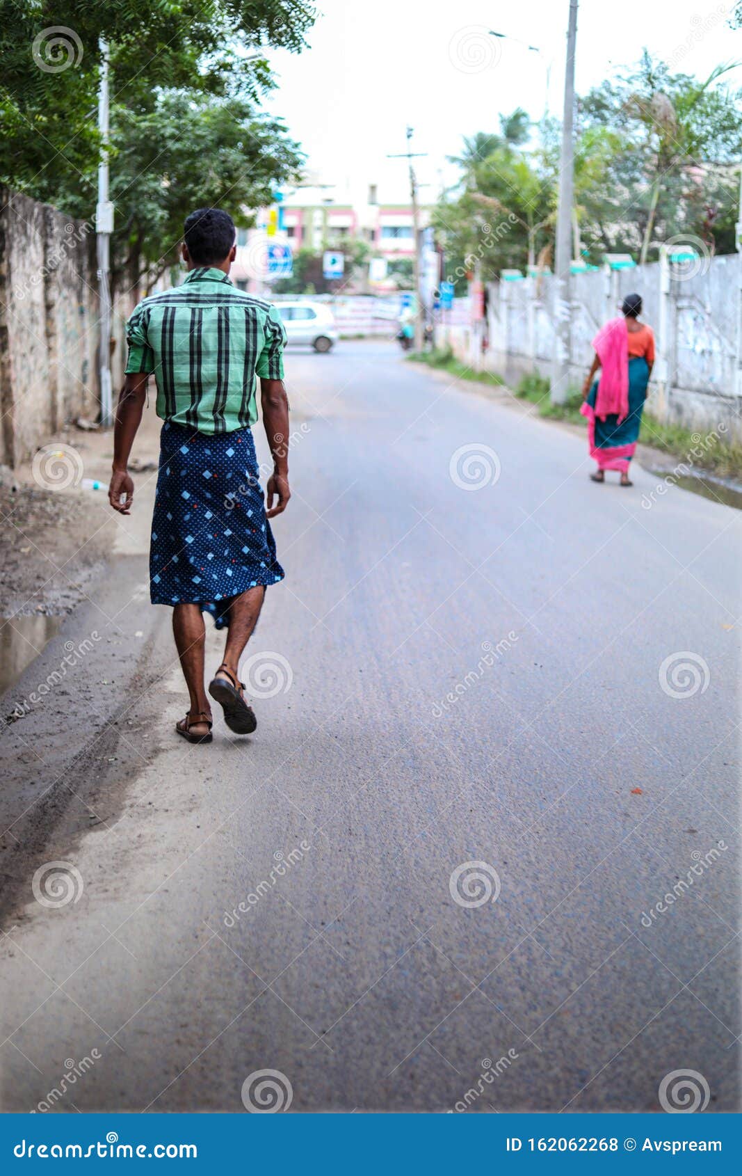 Back View Indian Young Man Walking on Street Editorial Stock Photo ...