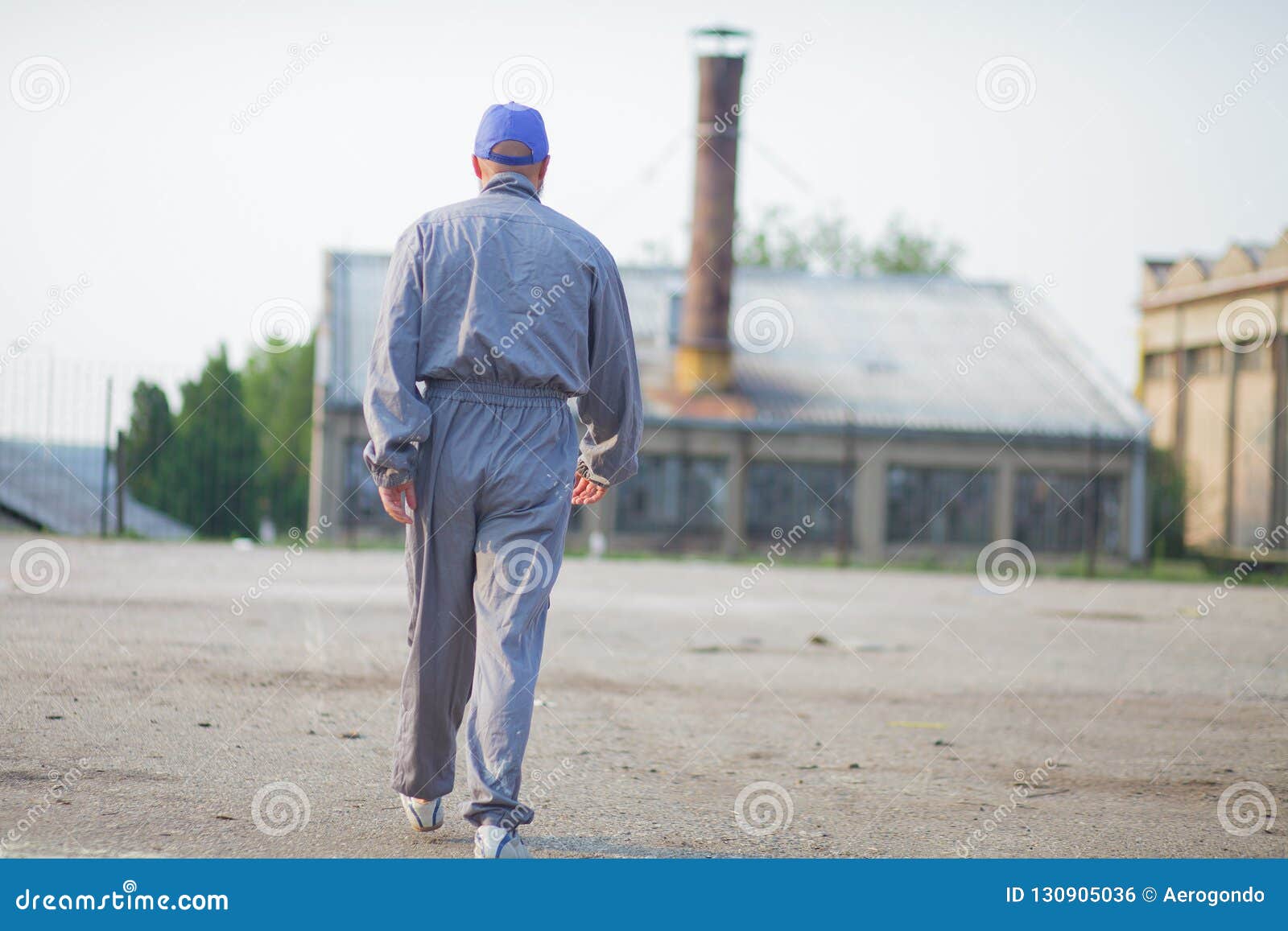 Back View of an Industrial Manufacturing Factory Worker Stock Photo ...