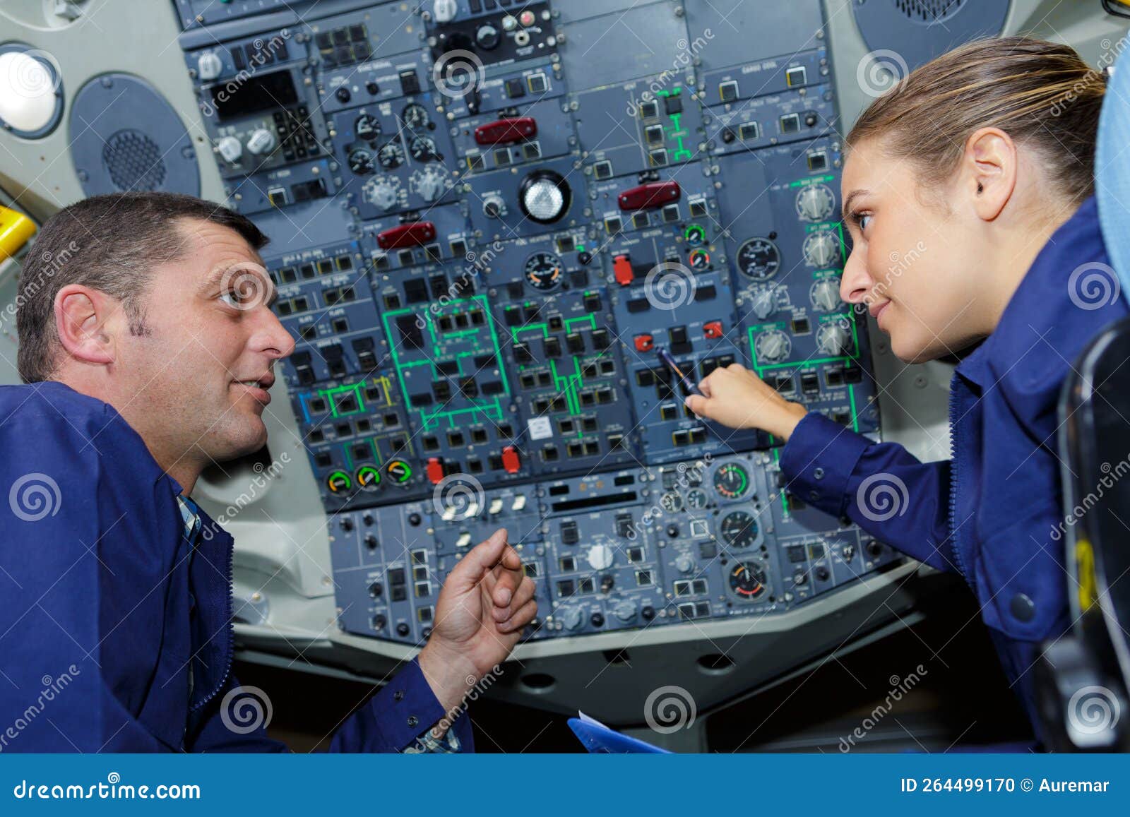 Back View from Inside Plane Stock Photo - Image of headset, engineer ...