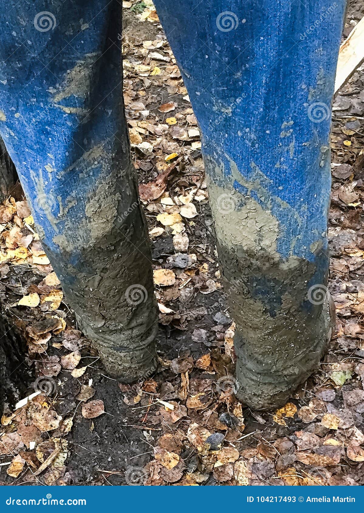 Back View of Jeans that are Covered in Mud Stock Image - Image of ...