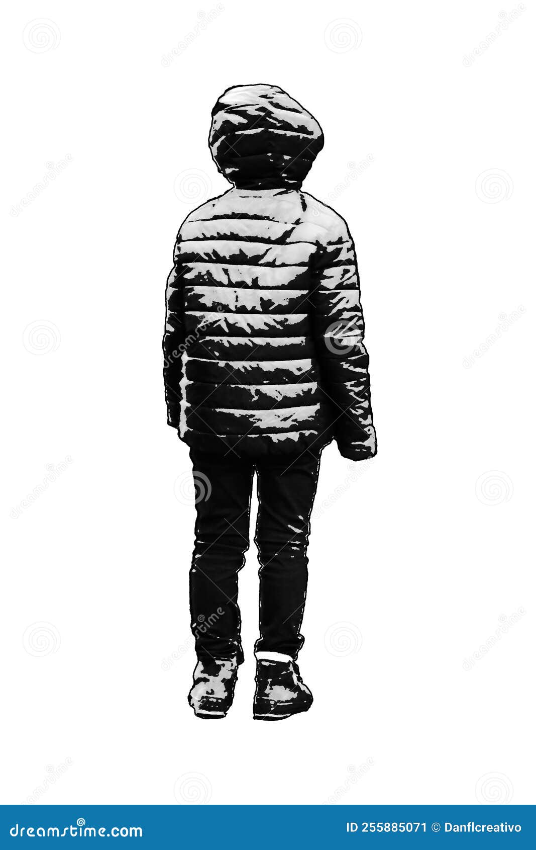 Back View Kid Isolated Graphic Stock Illustration - Illustration of ...