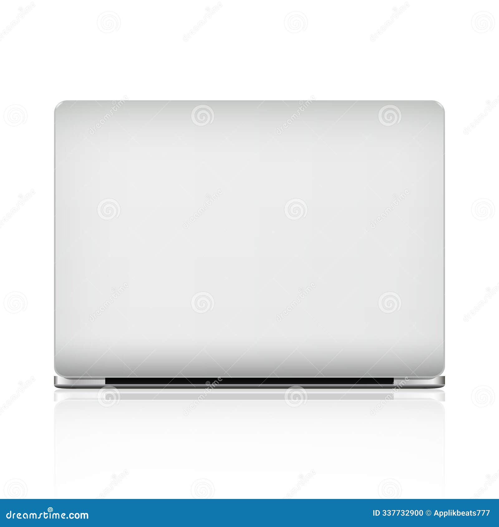 The Back View of the Laptop Computer Isolated with Clipping Path on ...