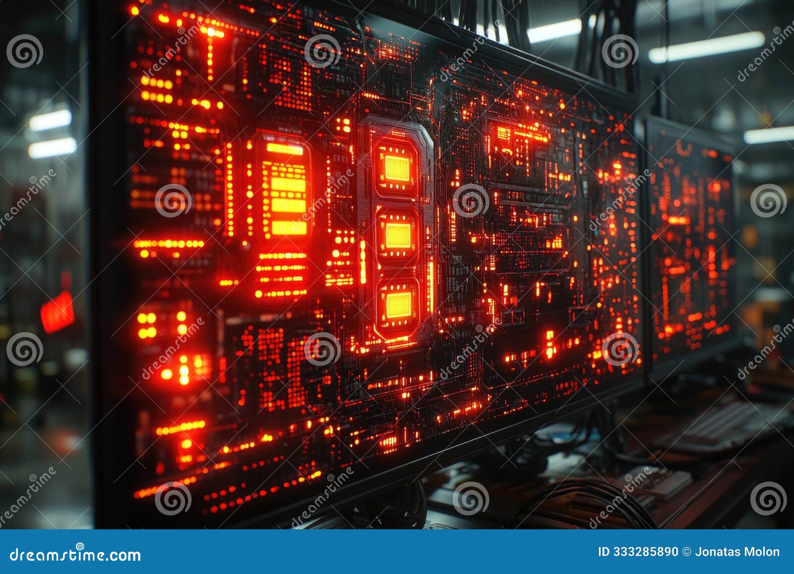 Back View of LED Monitor: Texture, Power and Data Inputs Outputs, Stock ...