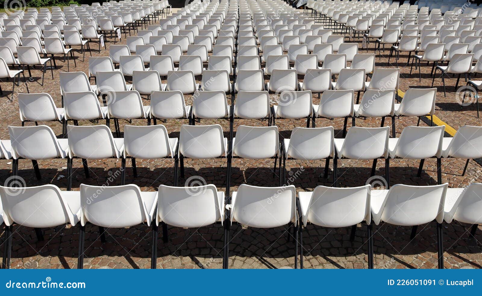 Rows Of Empty Wine Or Champagne Glasses Close Up. Glass Goblets On The ...