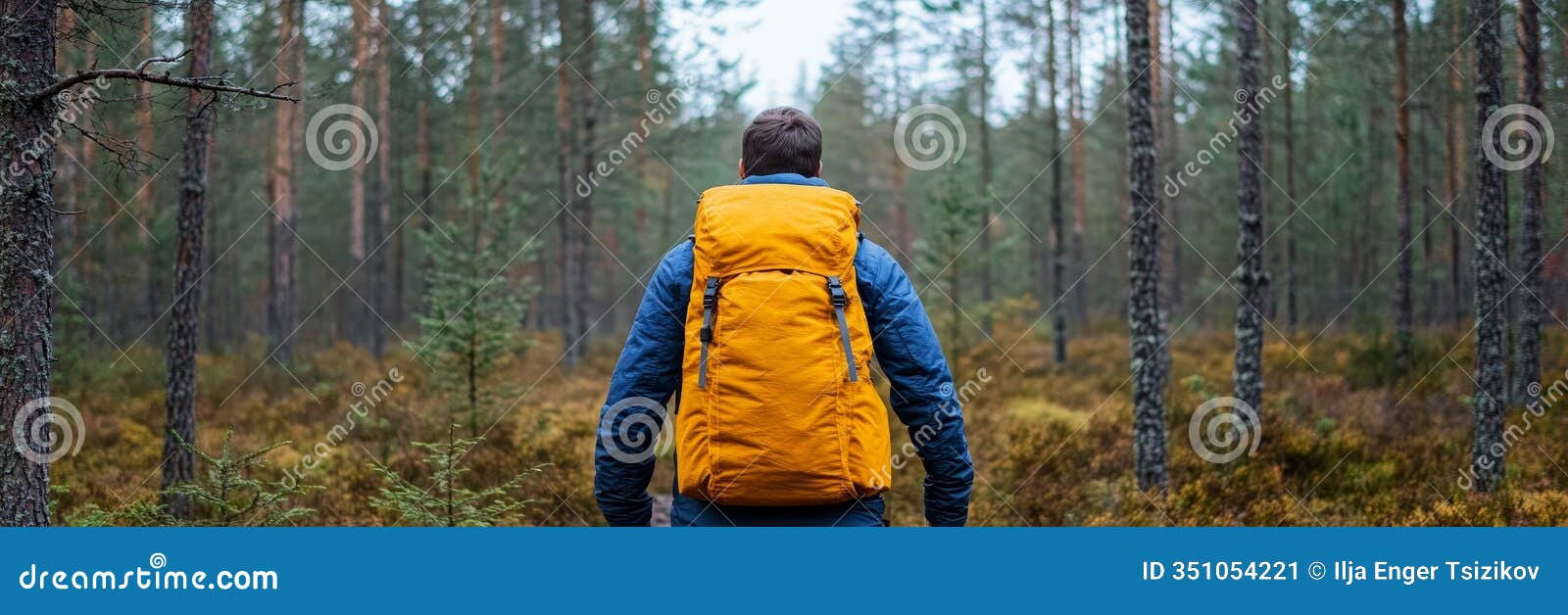 Fat Male Hiker Standing With Compass Royalty-Free Cartoon ...