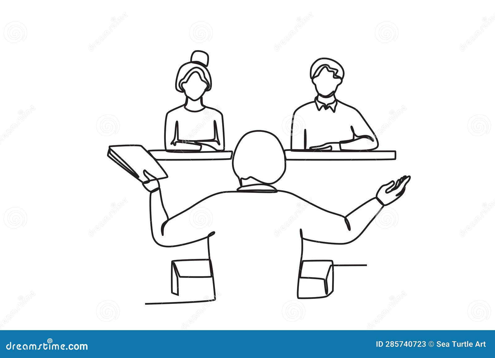 Back View of a Male Presentation in Class Stock Vector - Illustration ...