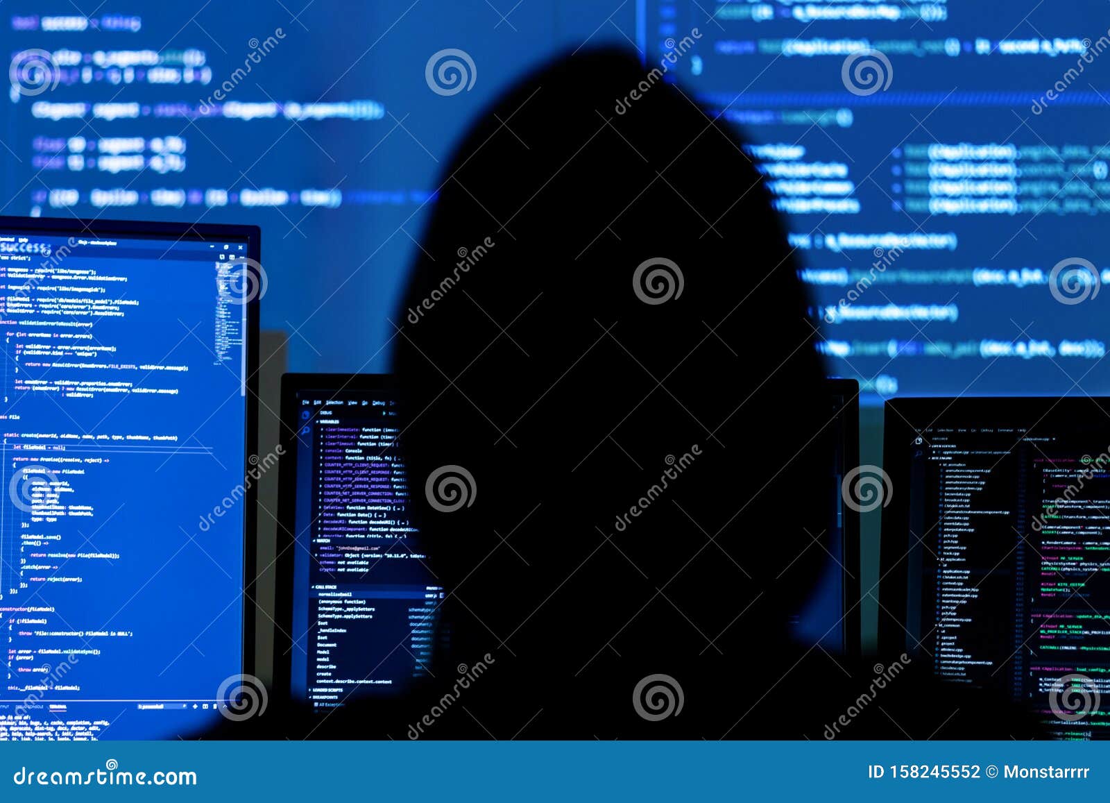 Software Developer, Freelancer Working with Program Code Stock Photo ...