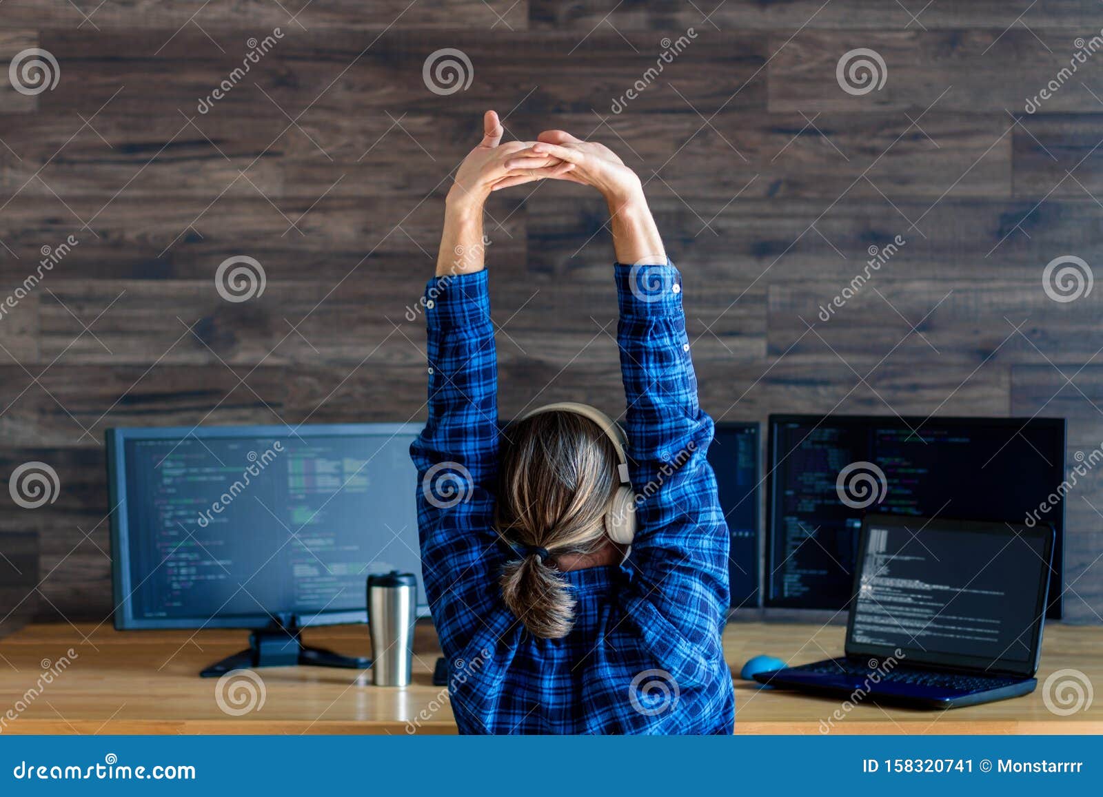 Software Developer, Freelancer Working with Program Code Stock Image ... Software Developer, Freelancer Working with Program Code Stock Image ...