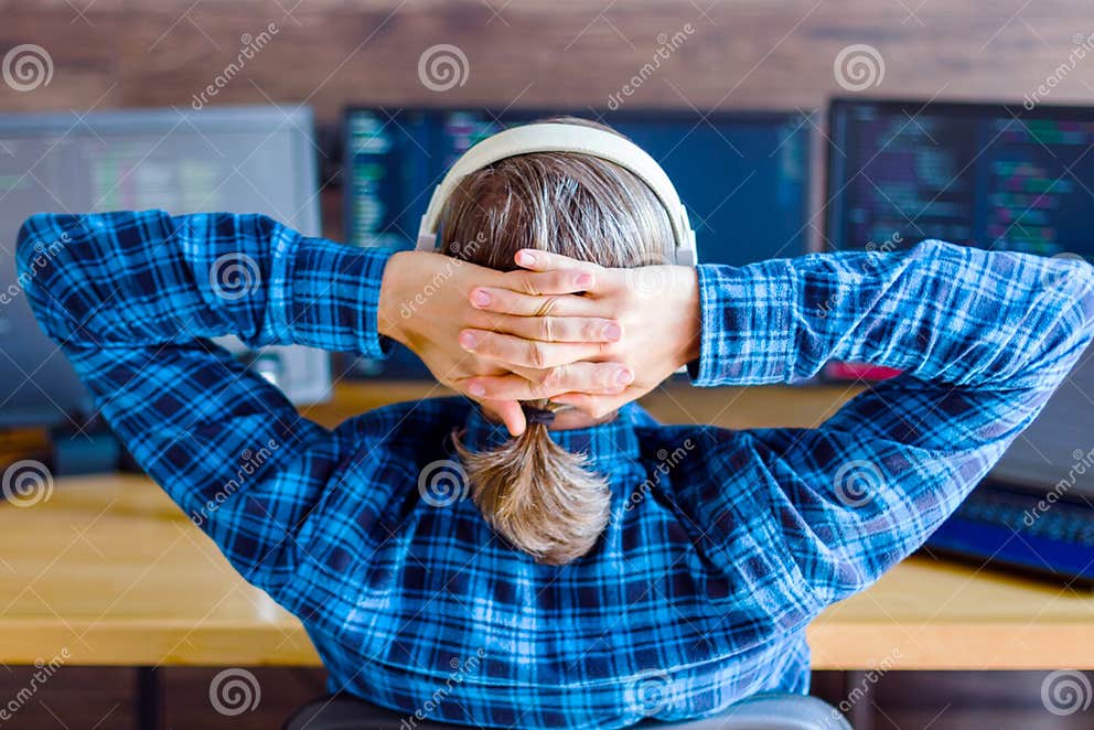 Software Developer, Freelancer Working with Program Code Stock Image - Image of developer, code ...