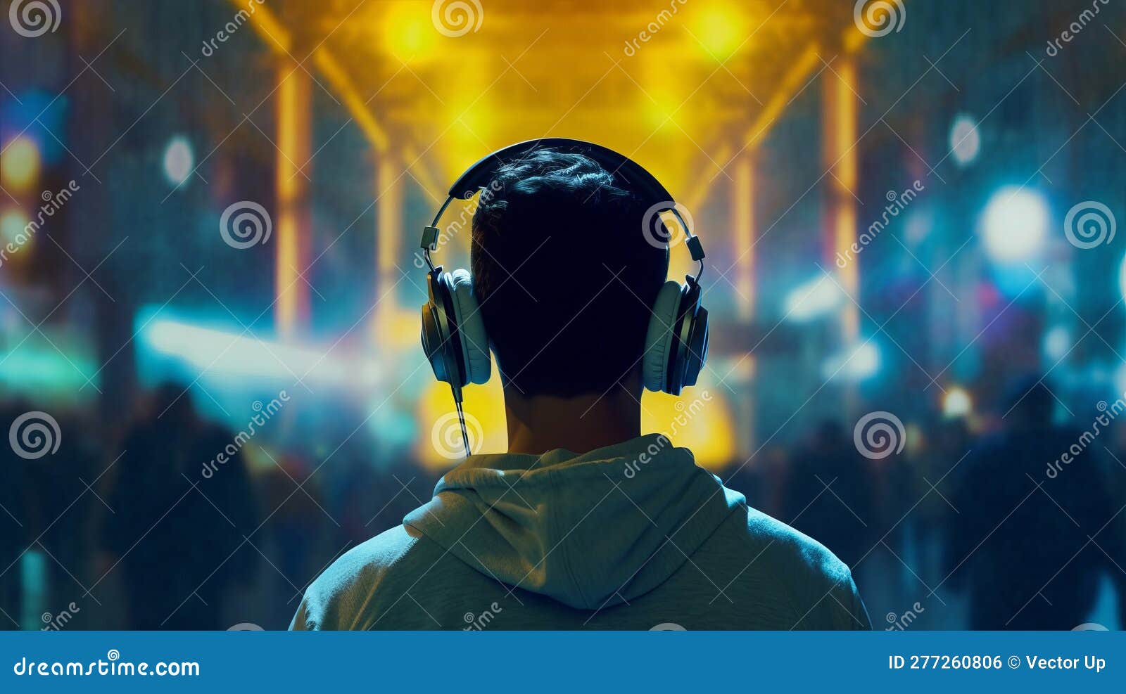 Back View of a Man. Generative AI Stock Illustration - Illustration of ...