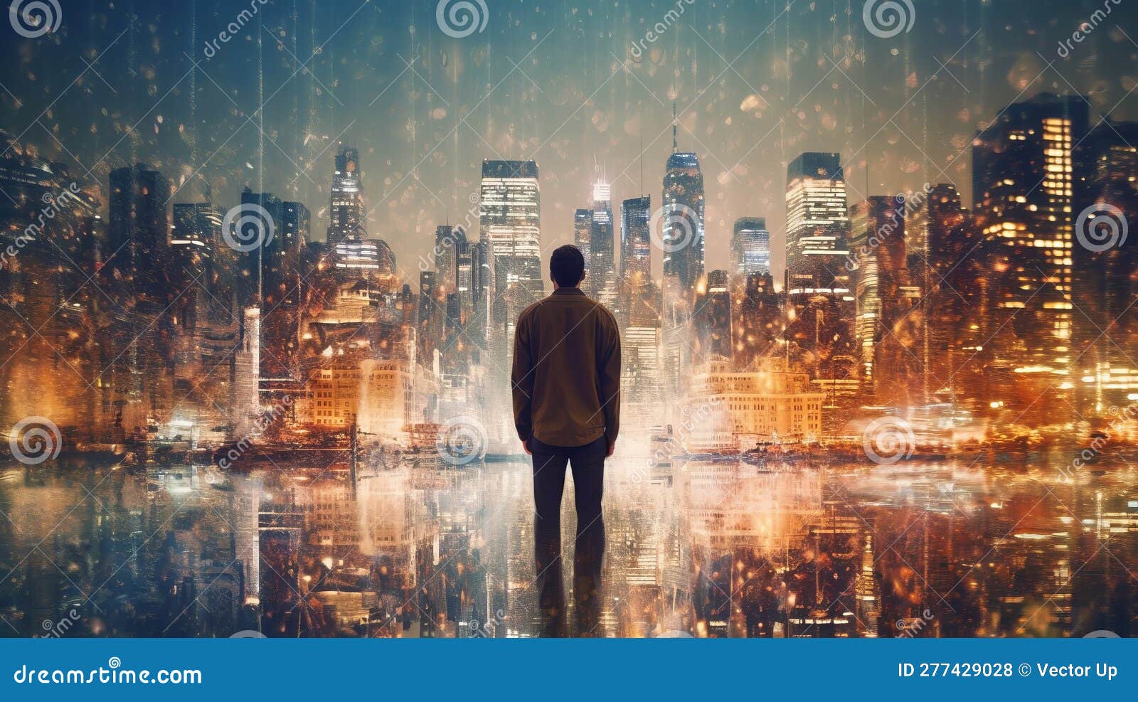 Back View of a Man. Generative AI Stock Photo - Image of thinking ...