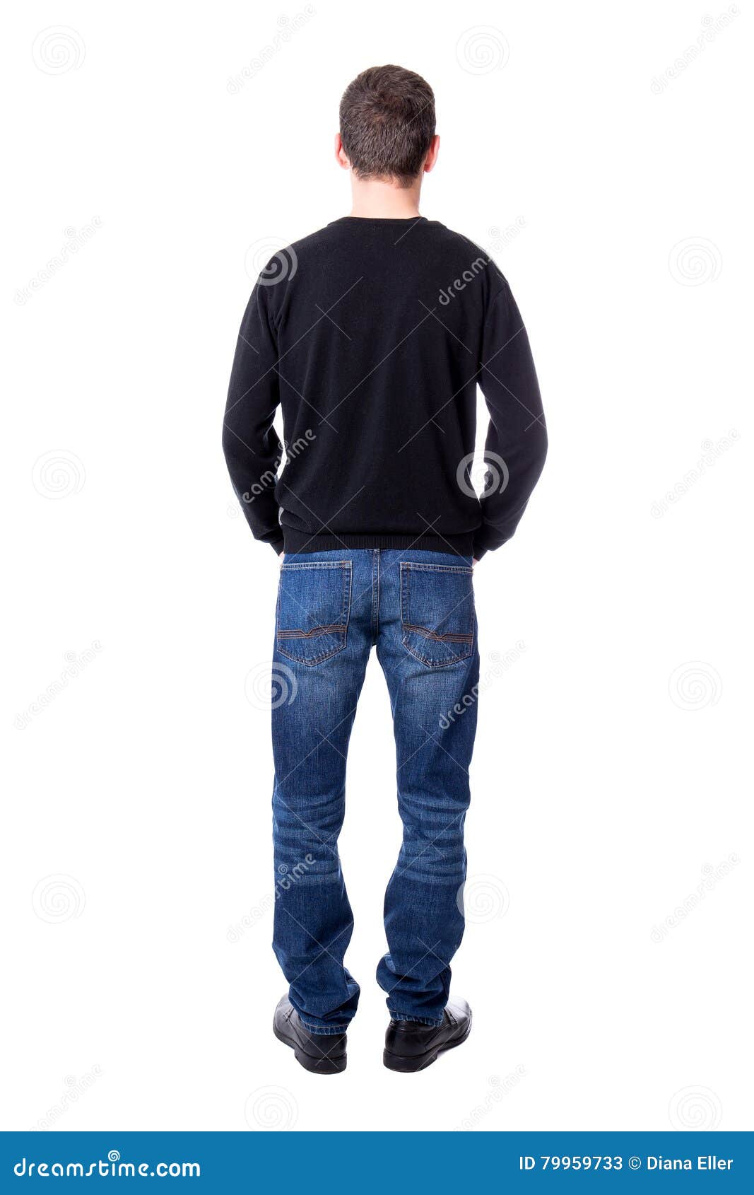 Back View of Man Isolated on White Stock Image - Image of lifestyle ...
