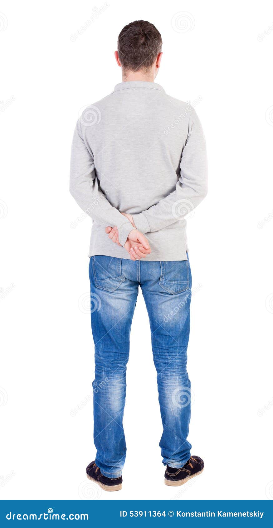 Back view of man in jeans. stock photo. Image of backview - 53911364