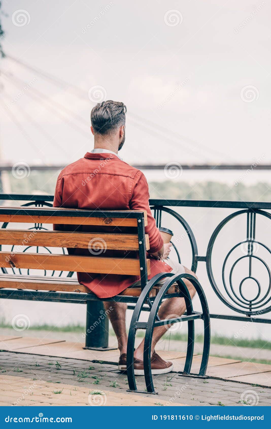 Person Sitting On A Bench From Back