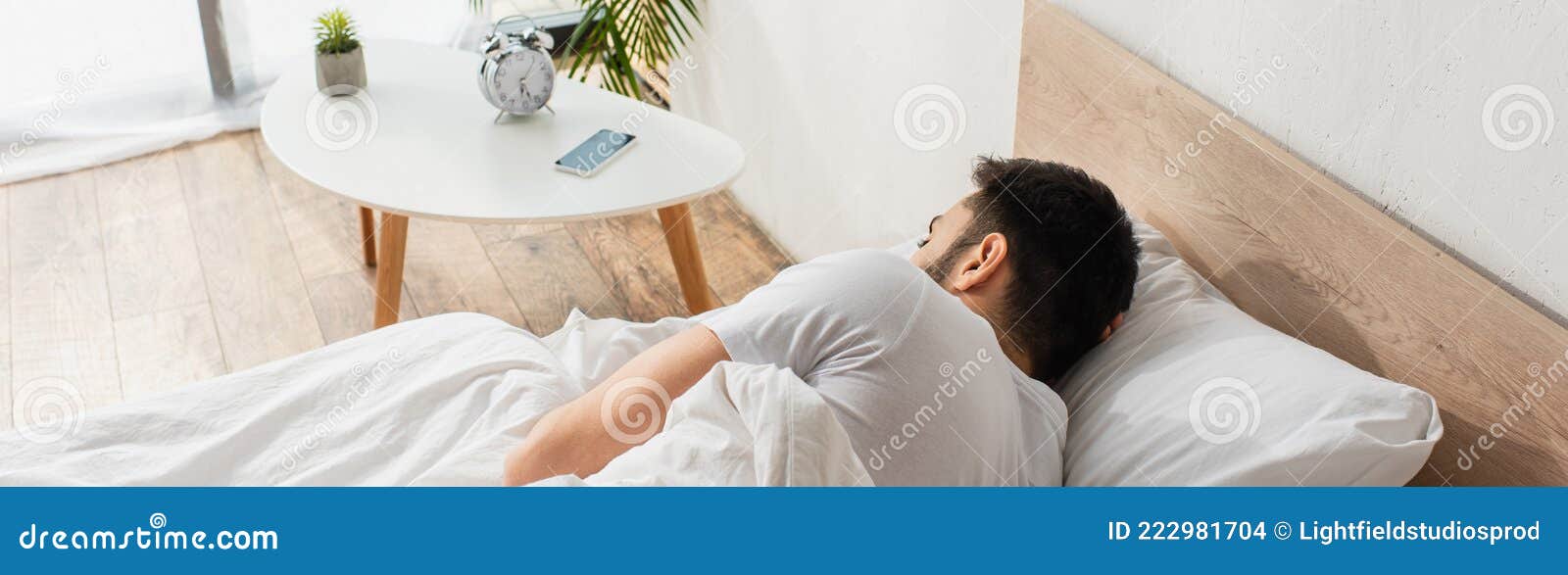Back View of Man Sleeping on Stock Photo - Image of sleep, caucasian ...