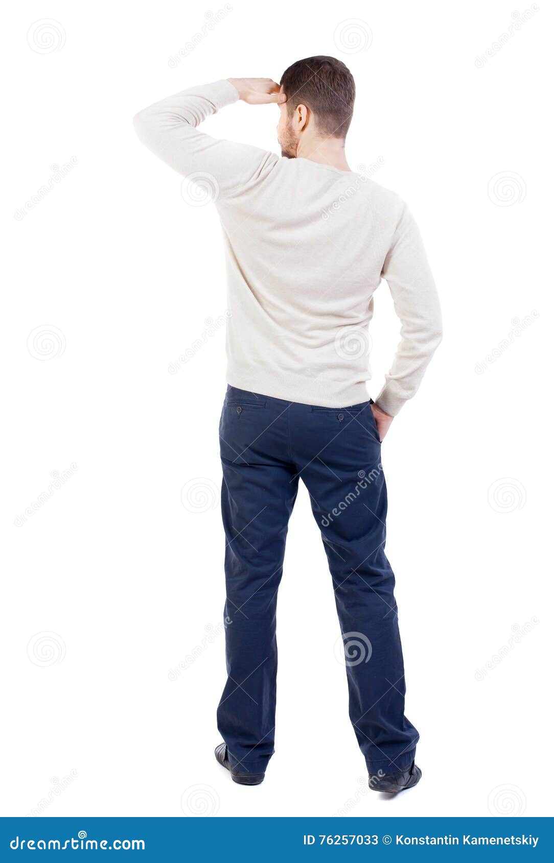 Back View of Man . Standing Young Guy Stock Image - Image of model ...