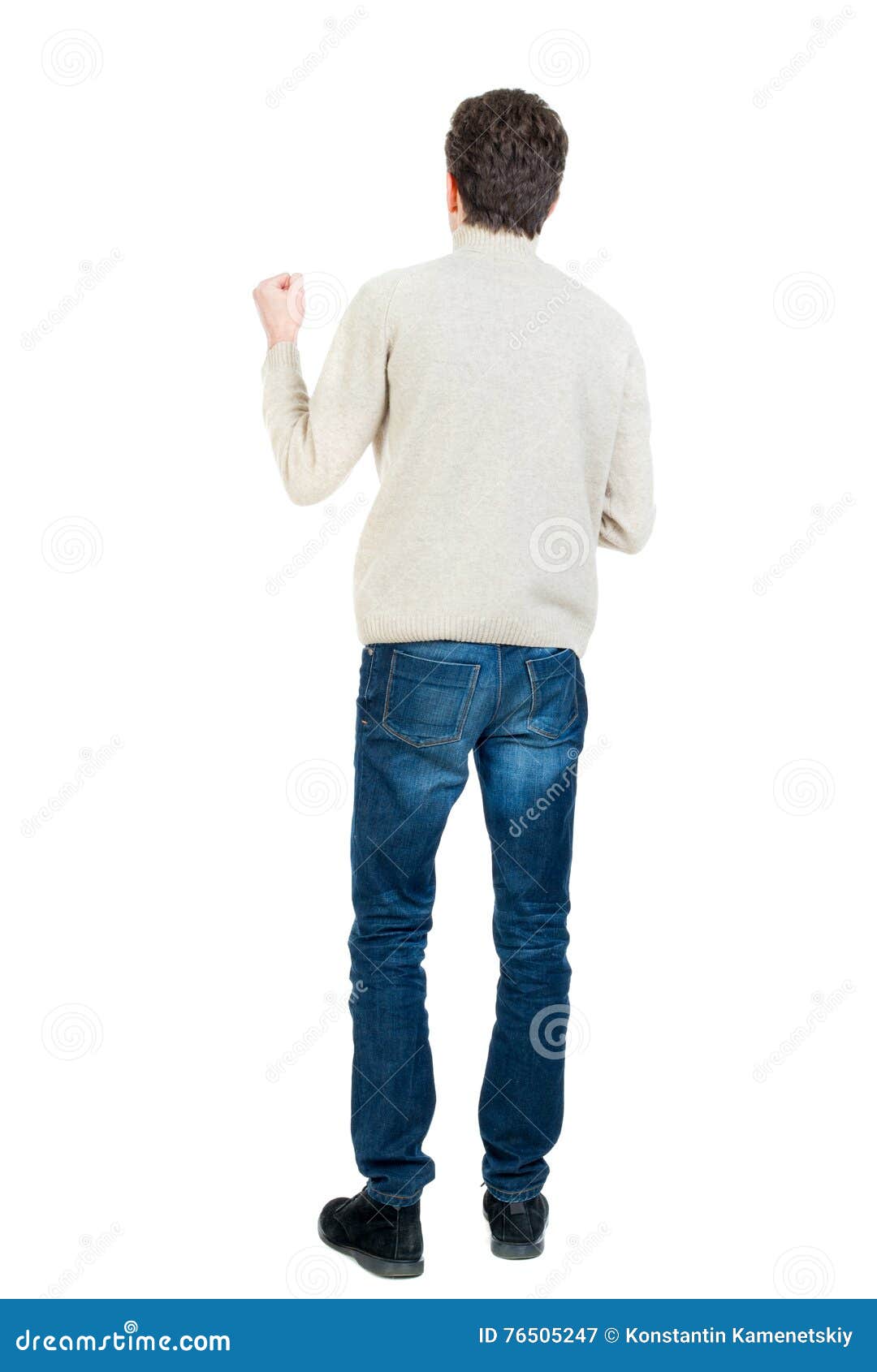 Back View of Man . Standing Young Guy Stock Image - Image of portrait ...