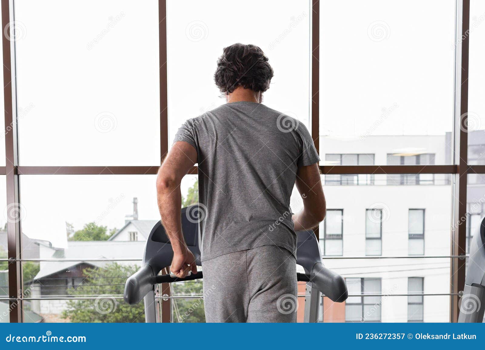 Back View Man Treadmill. High Quality Photo Stock Image - Image of ...