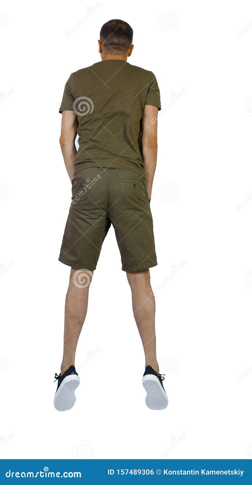 Back View of Man in Zero Gravity or a Fall. Guy is Flying Stock Photo ...