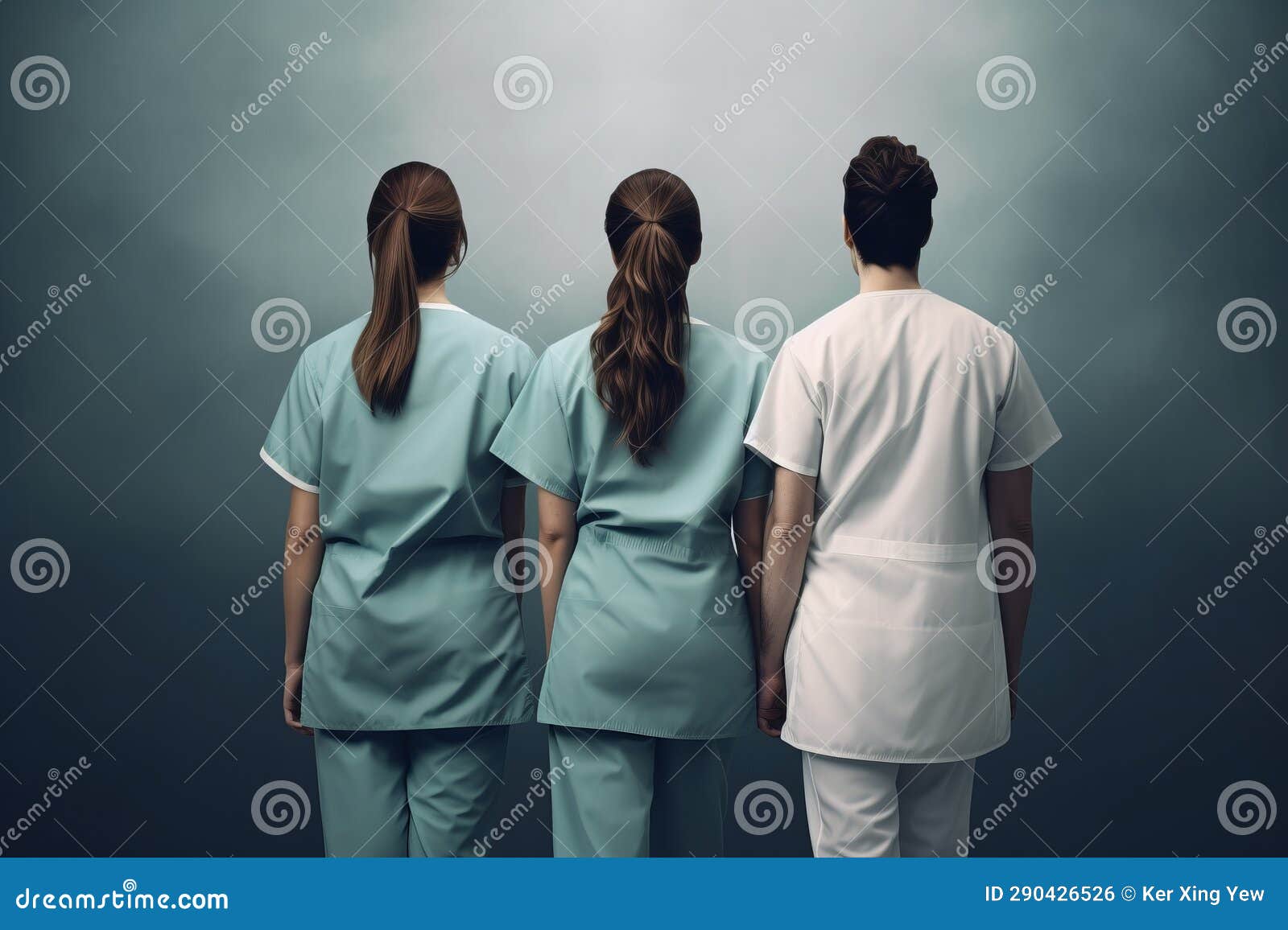 Back View of Medical Professionals Stock Illustration - Illustration of ...