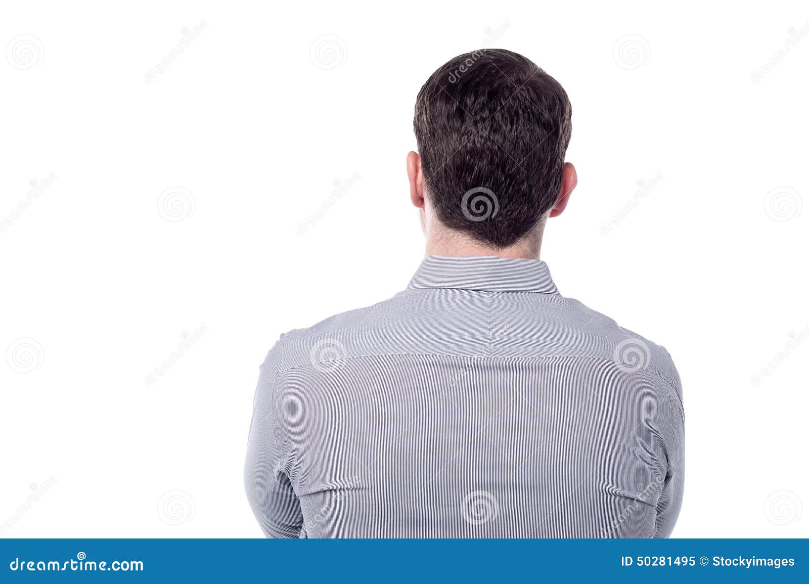 Back View of Middle Aged Man Stock Image - Image of looking, white ...
