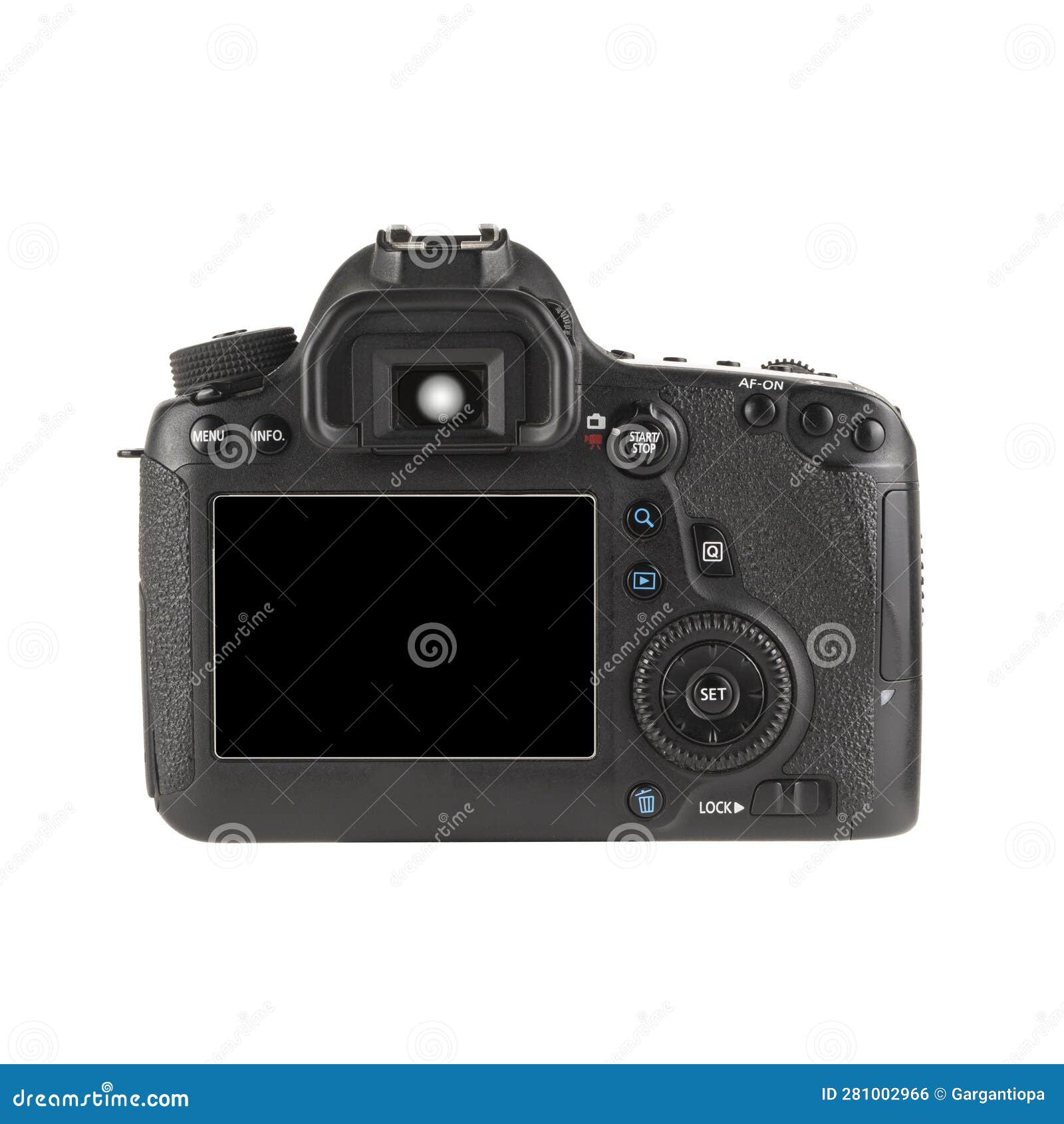 Back View of Modern DSLR Camera Stock Photo - Image of background ...
